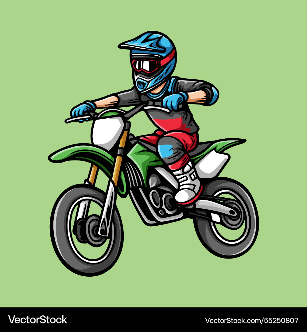 Motocross Rider Cartoon Royalty Free Vector Image