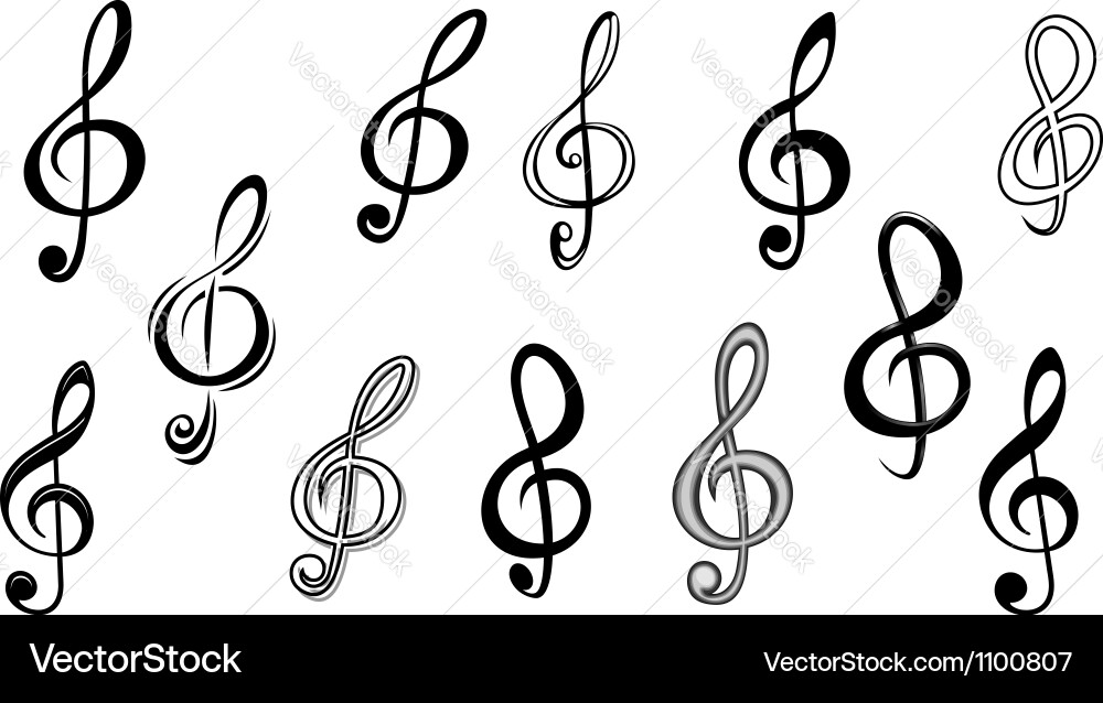 Music note keys Royalty Free Vector Image - VectorStock