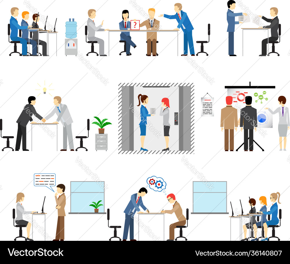 People working in an office Royalty Free Vector Image
