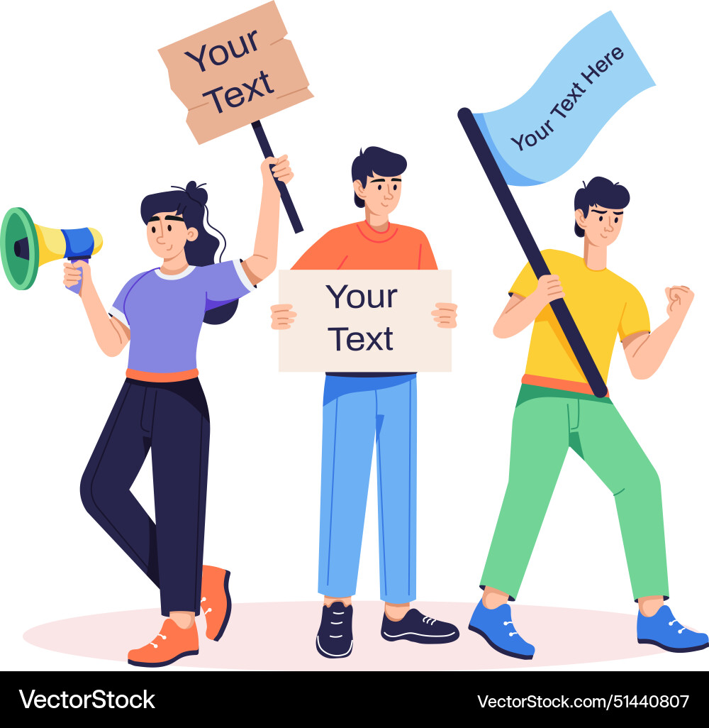 Protest march Royalty Free Vector Image - VectorStock