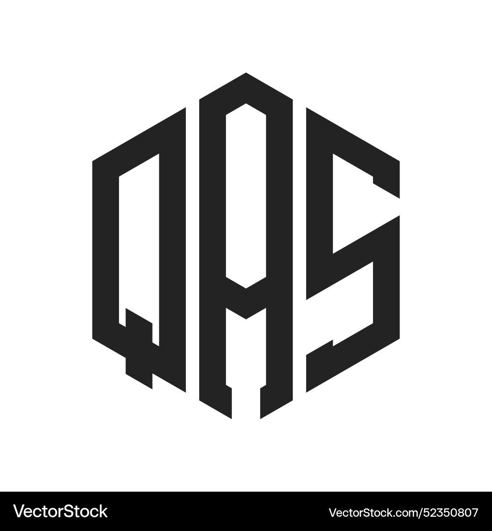 Qas logo design initial letter monogram Royalty Free Vector