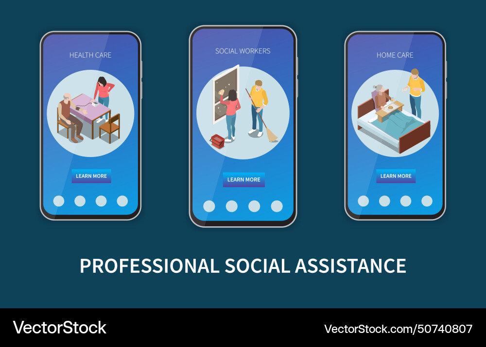 Social assistance banners collection Royalty Free Vector