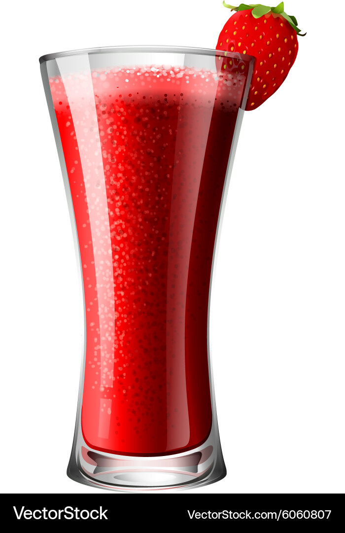 Strawberry smoothie mocktail in glass Royalty Free Vector