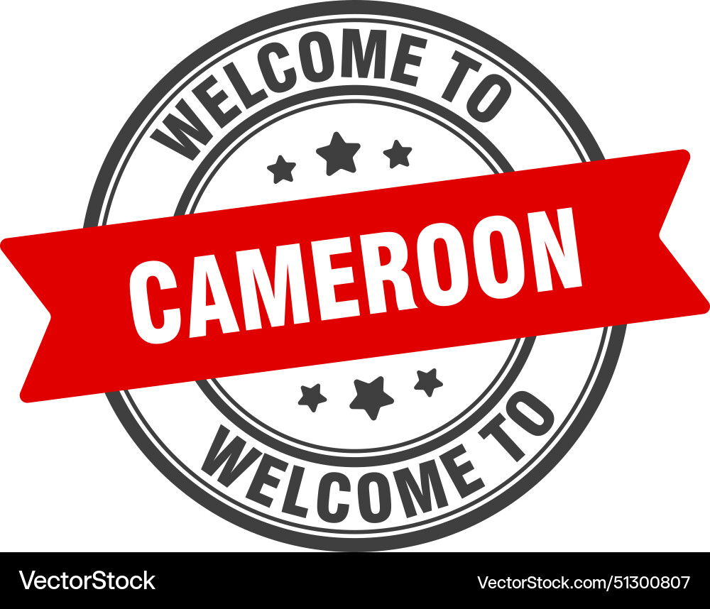 Welcome to cameroon stamp cameroon round sign Vector Image
