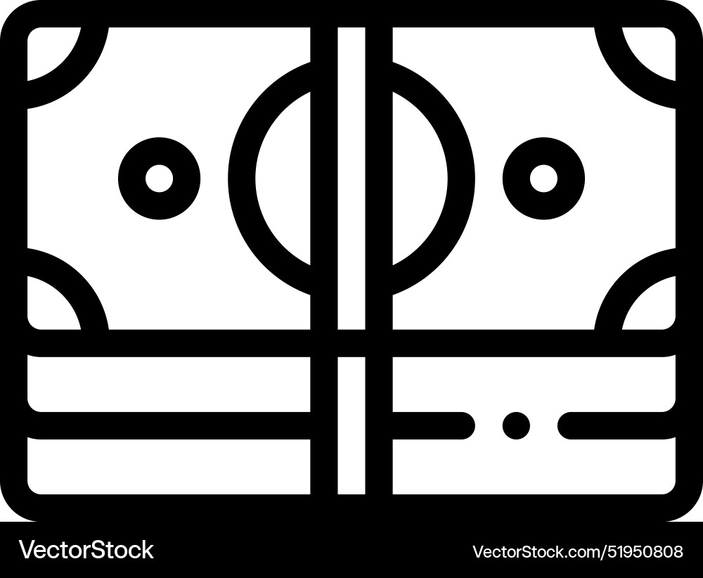 Cash icon thin linear style design isolated Vector Image