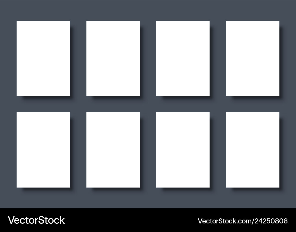 Empty white poster paper blank template Royalty Free Vector