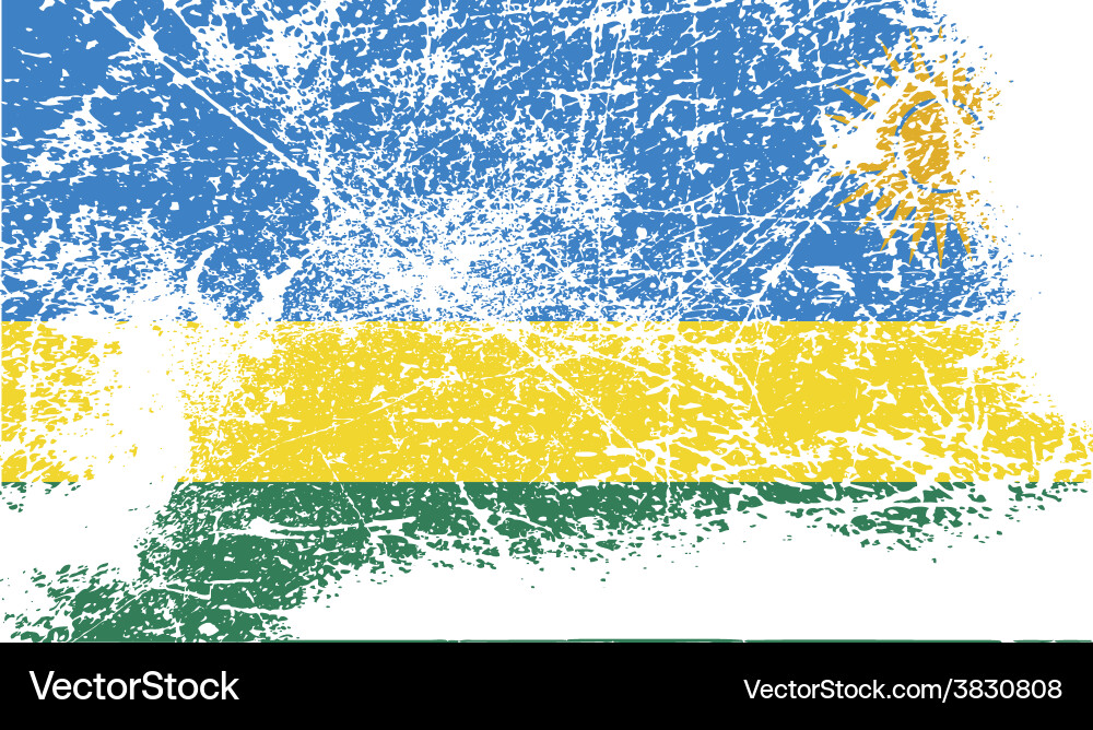 Flag of rwanda with old texture Royalty Free Vector Image