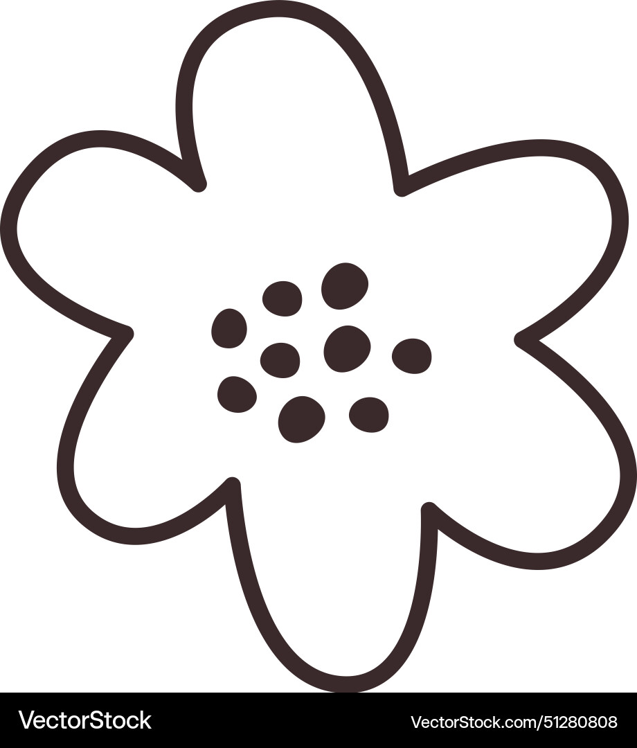 Flower head outline Royalty Free Vector Image - VectorStock