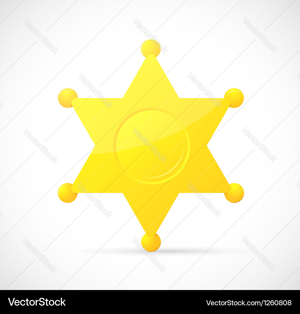 Sheriff star badge cartoon Royalty Free Vector Image