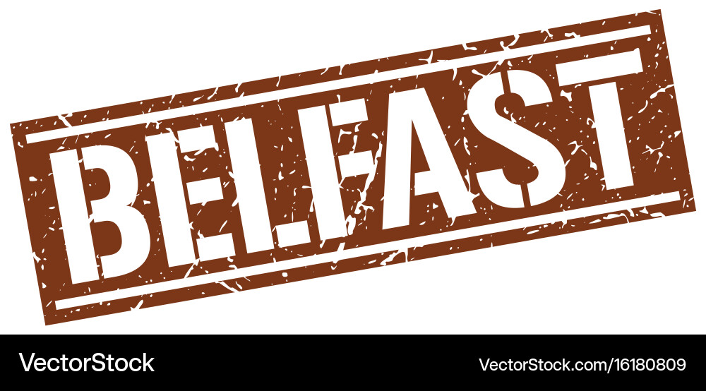 Belfast brown square stamp Royalty Free Vector Image