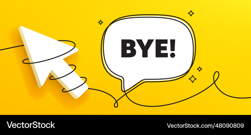 Bye tag leaving or farewell message continuous Vector Image