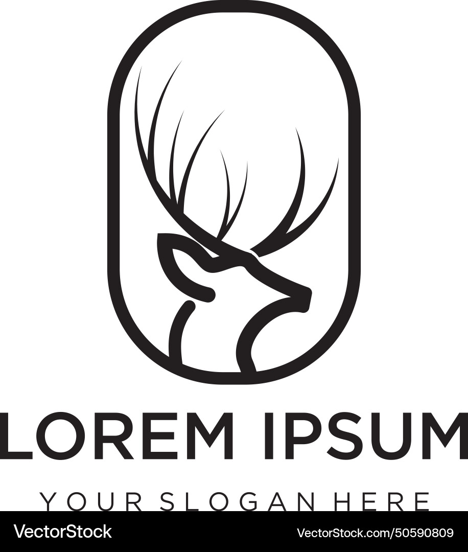 Deer antlers logo template design Royalty Free Vector Image