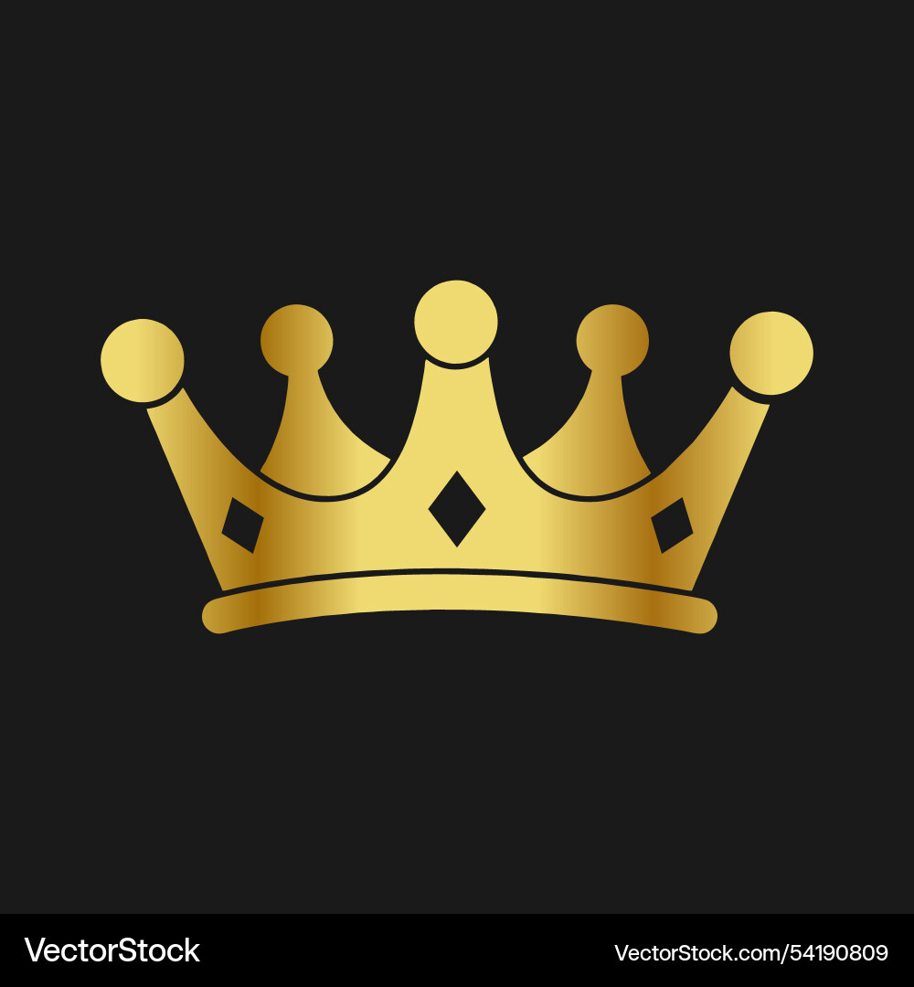 Eine goldene Krone Logo Zeichen Lizenzfreies Vektorbild