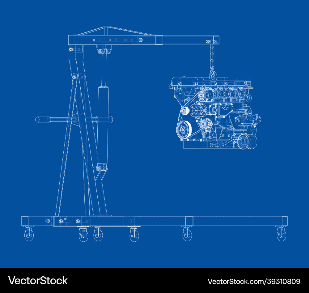Engine hoist with Royalty Free Vector Image - VectorStock