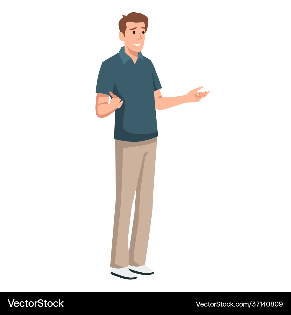 Flat design icon handsome man in doubts Royalty Free Vector