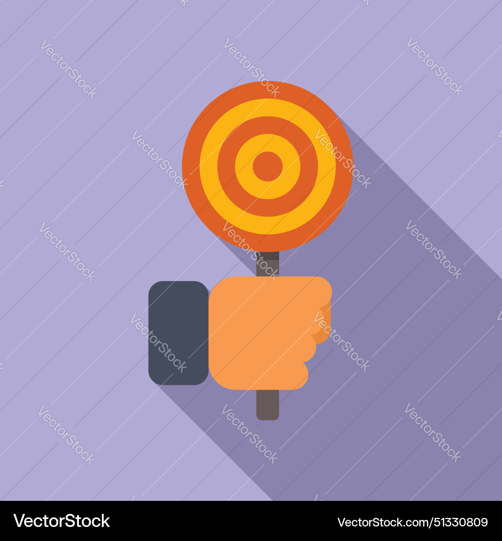 Hand holding lollipop icon on purple background Vector Image
