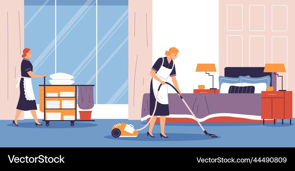 Hotel cleaning Royalty Free Vector Image - VectorStock