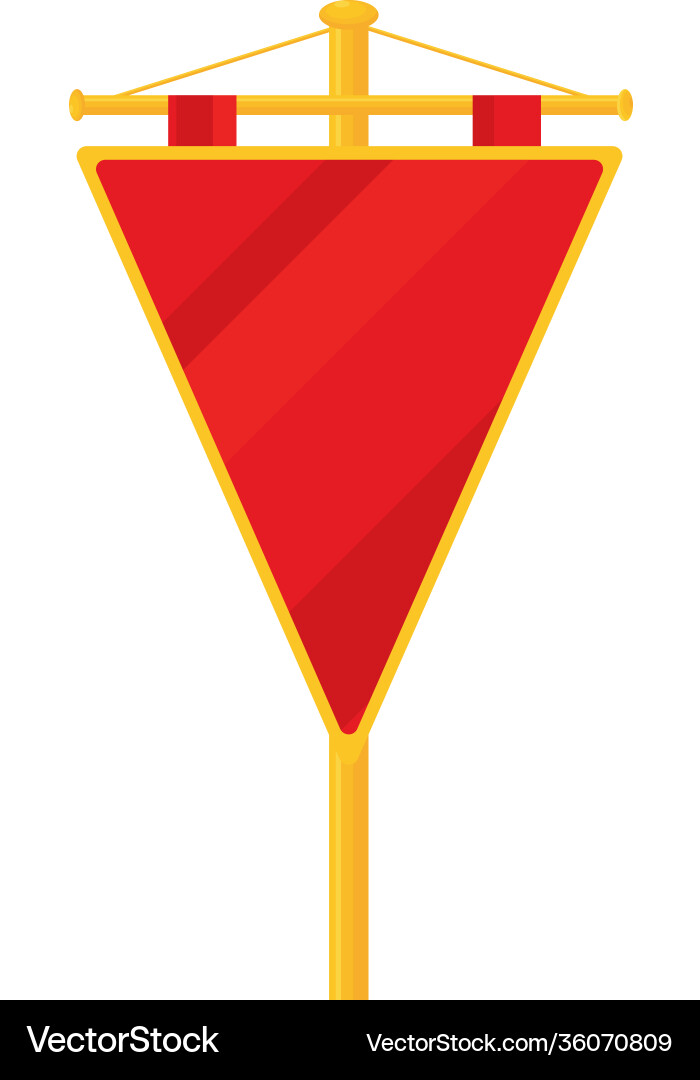 Icon medieval red shield on stand colorful Vector Image