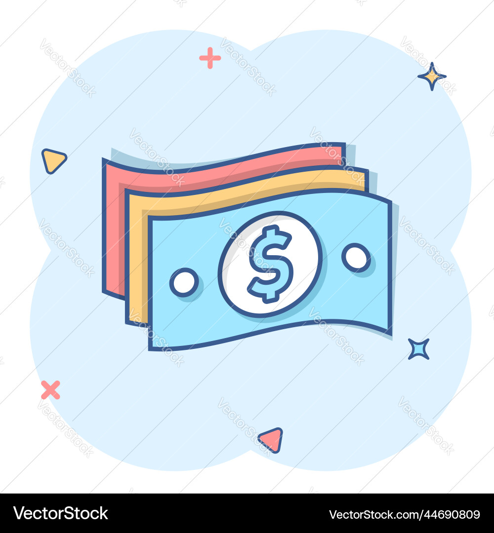 Money stack icon in comic style exchange cash Vector Image