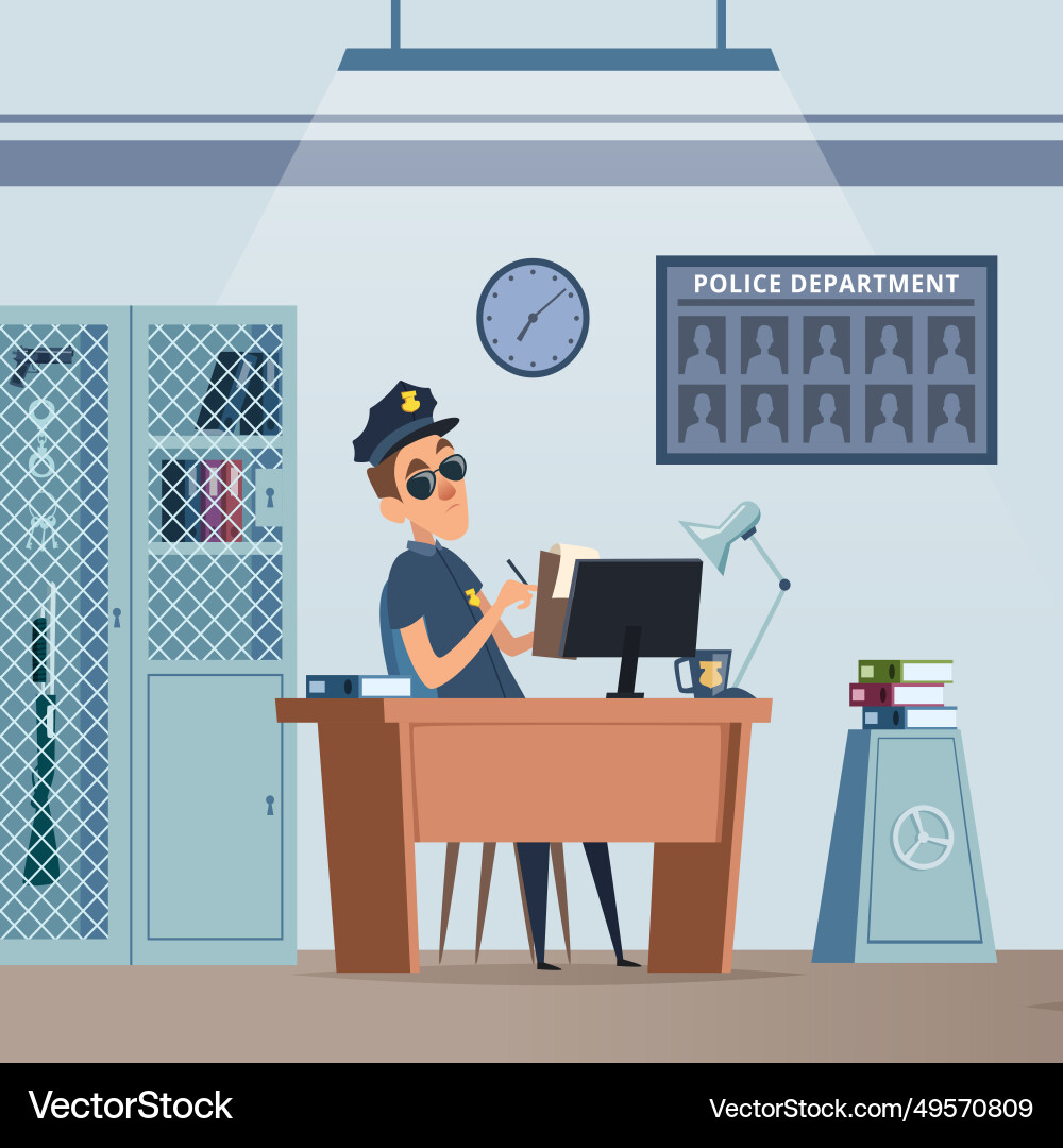 Police Department Interior Royalty Free Vector Image