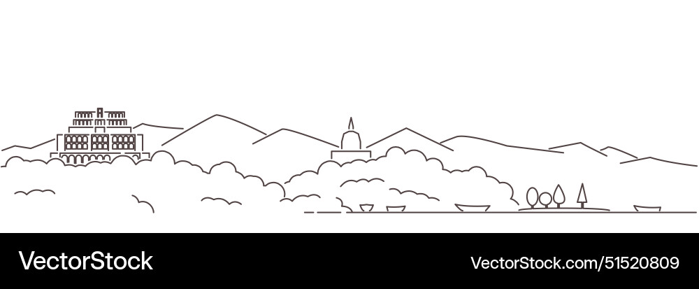 Srinagar dark line simple minimalist skyline Vector Image