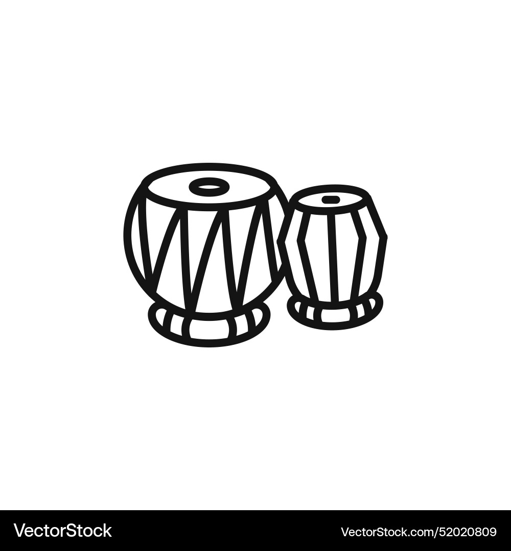 Tabla icon outline collection in black Royalty Free Vector