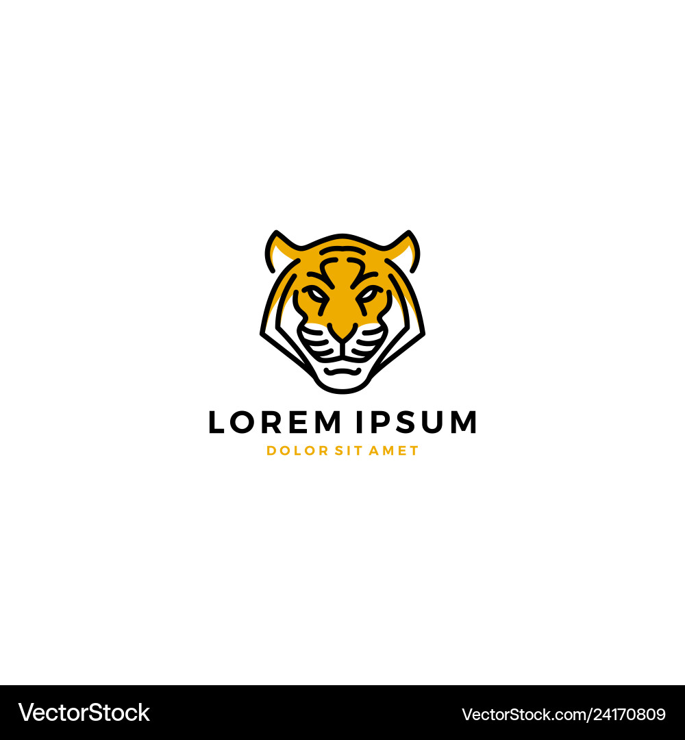 Tiger head line logo Royalty Free Vector Image