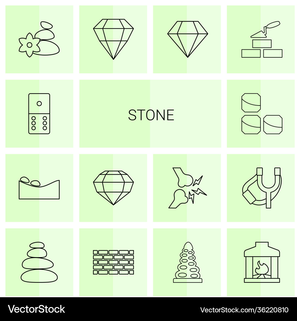 14 stone icons Royalty Free Vector Image - VectorStock