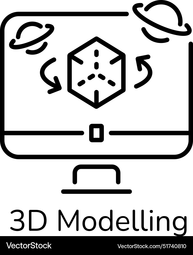 3d modelling Royalty Free Vector Image - VectorStock