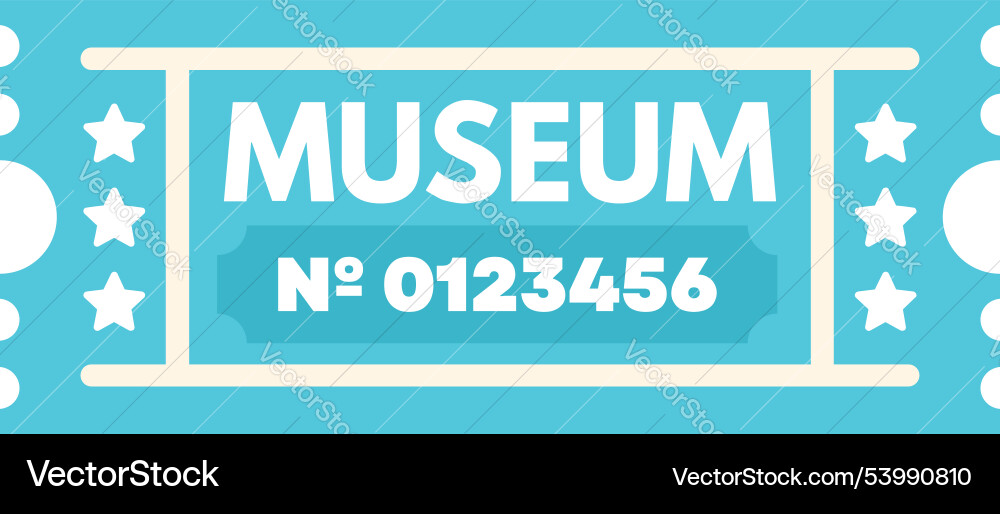 Blue museum ticket granting access to art Vector Image