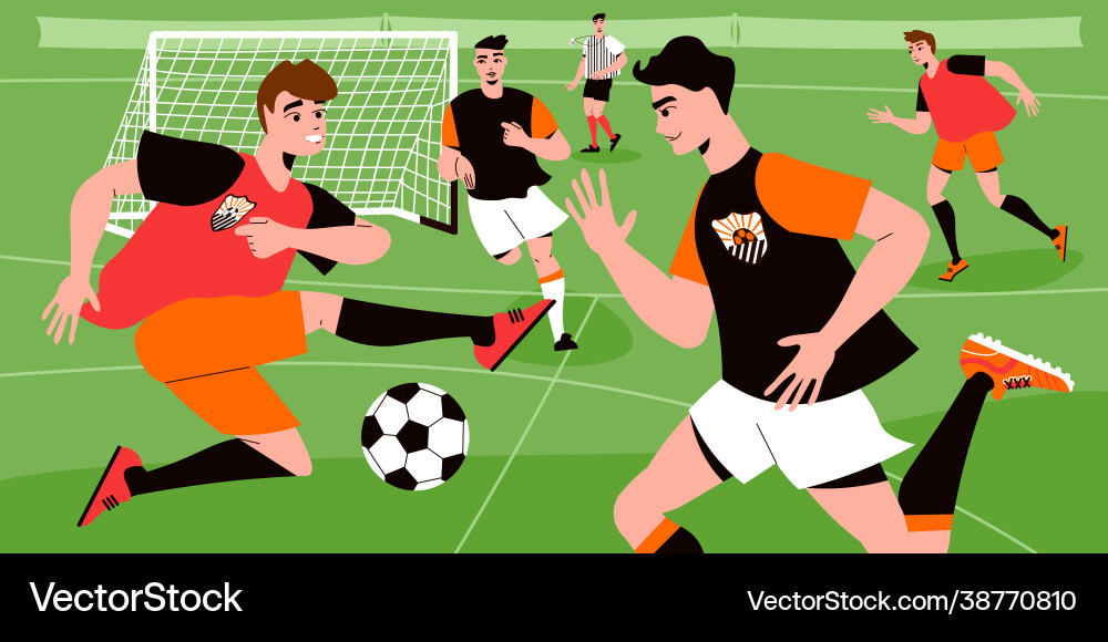 Flat soccer Royalty Free Vector Image - VectorStock