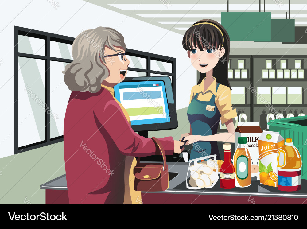 Grocery shopping Royalty Free Vector Image - VectorStock