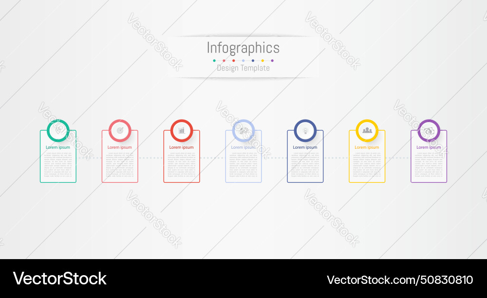 Infographic 7 options design elements Royalty Free Vector