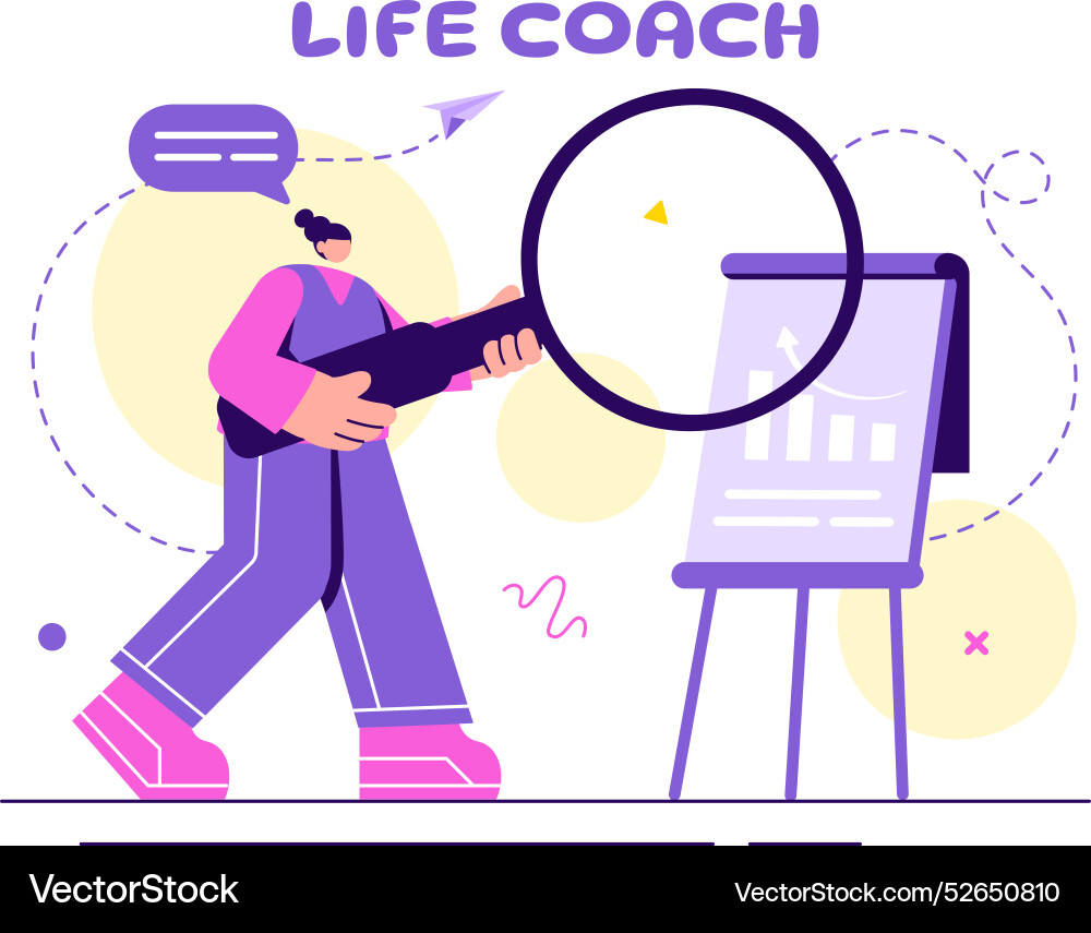 Life coach for consultation education motivation Vector Image