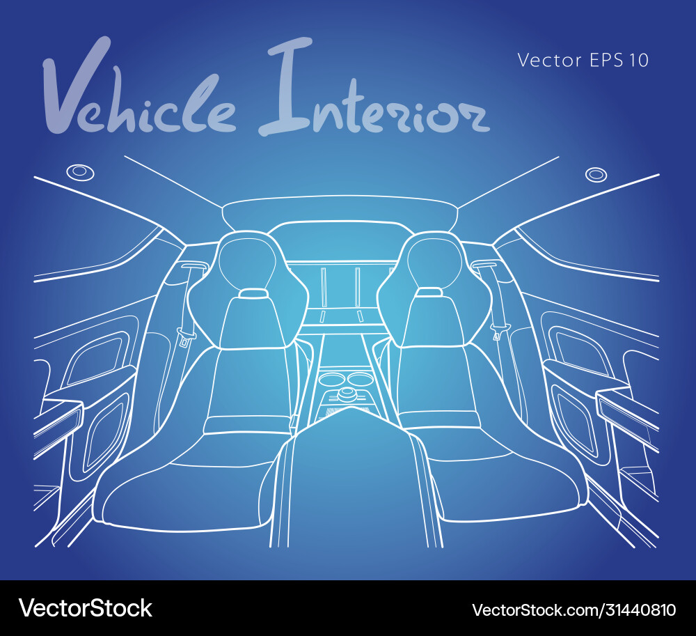 Machine inside interior vehicle Royalty Free Vector Image