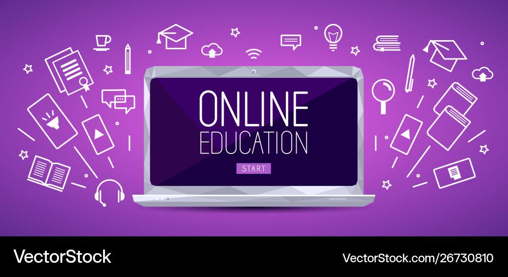 Online Learning Banner Royalty Free Vector Image