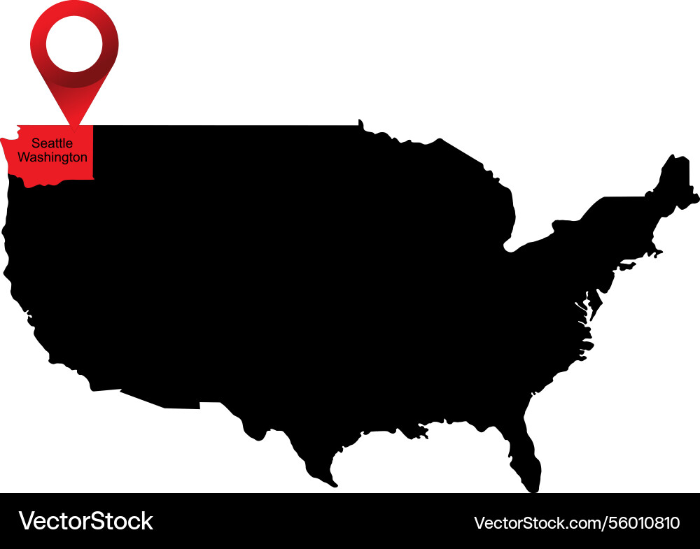Seattle washington pin map location Royalty Free Vector