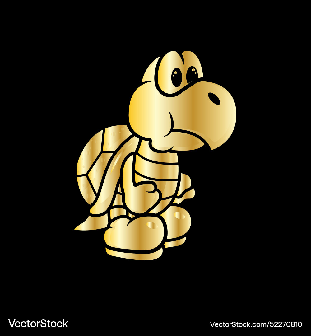Stand turtle enemy gold Royalty Free Vector Image