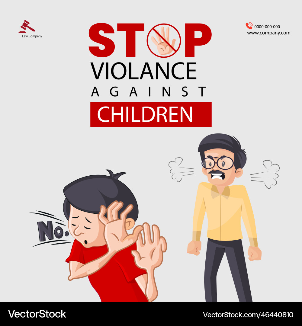 Stop violance against children banner design Vector Image