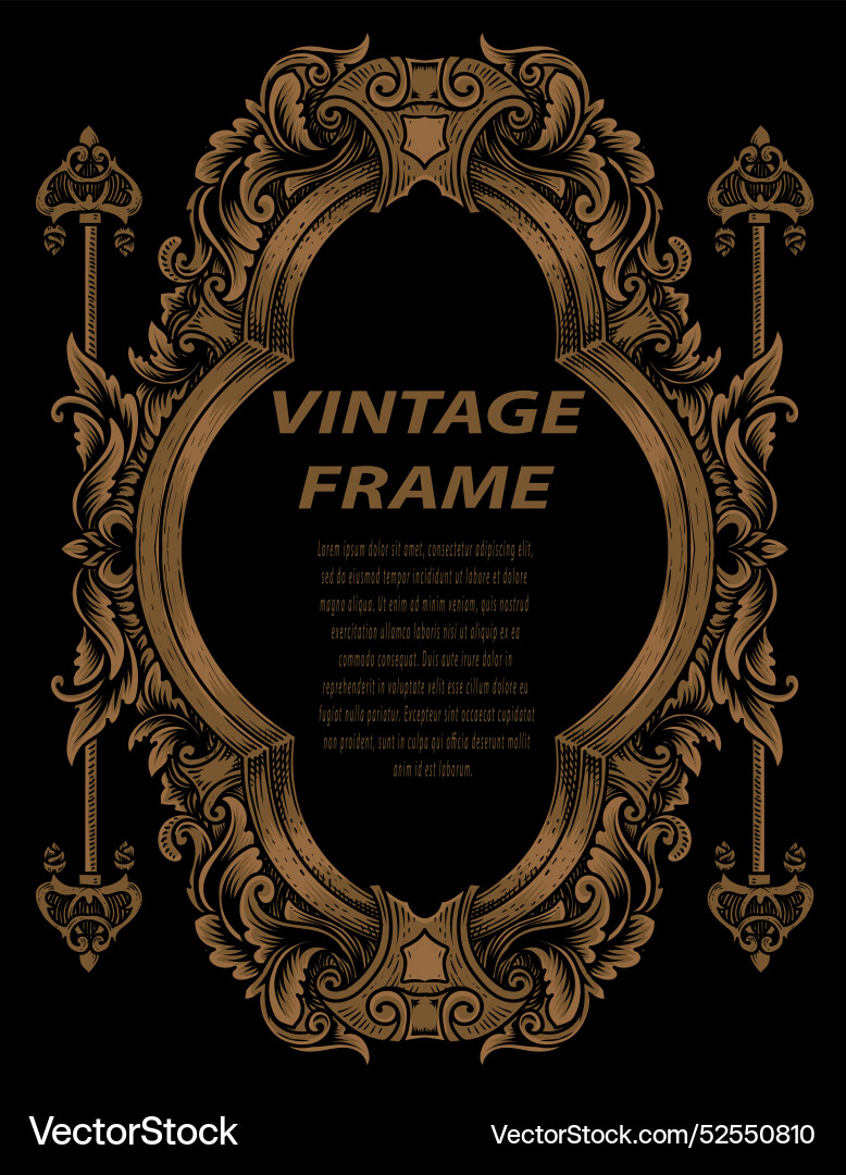 Vintage frames in baroque antique style engraving Vector Image