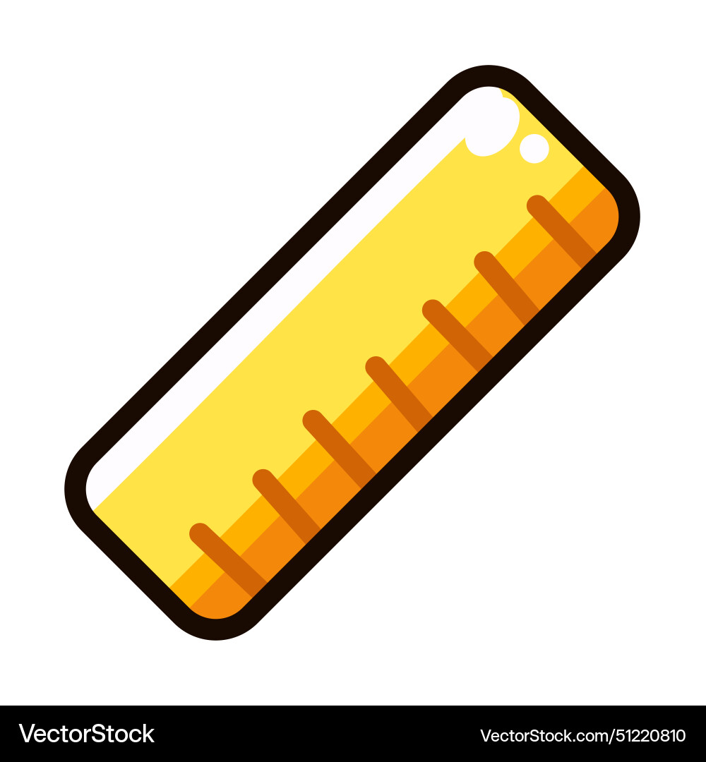Yellow ruler icon in cartoon style Royalty Free Vector Image