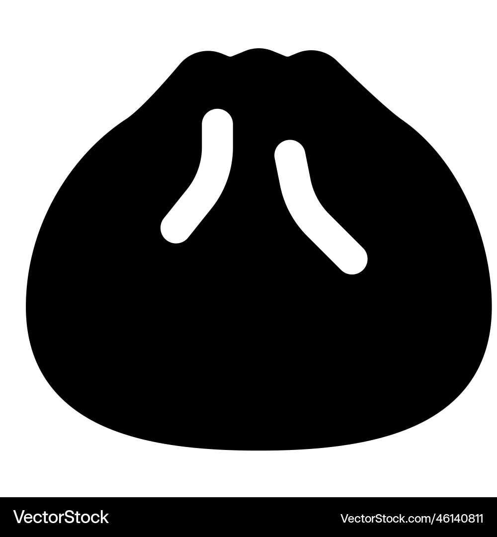 Bakpao filled with read bean paste Royalty Free Vector Image