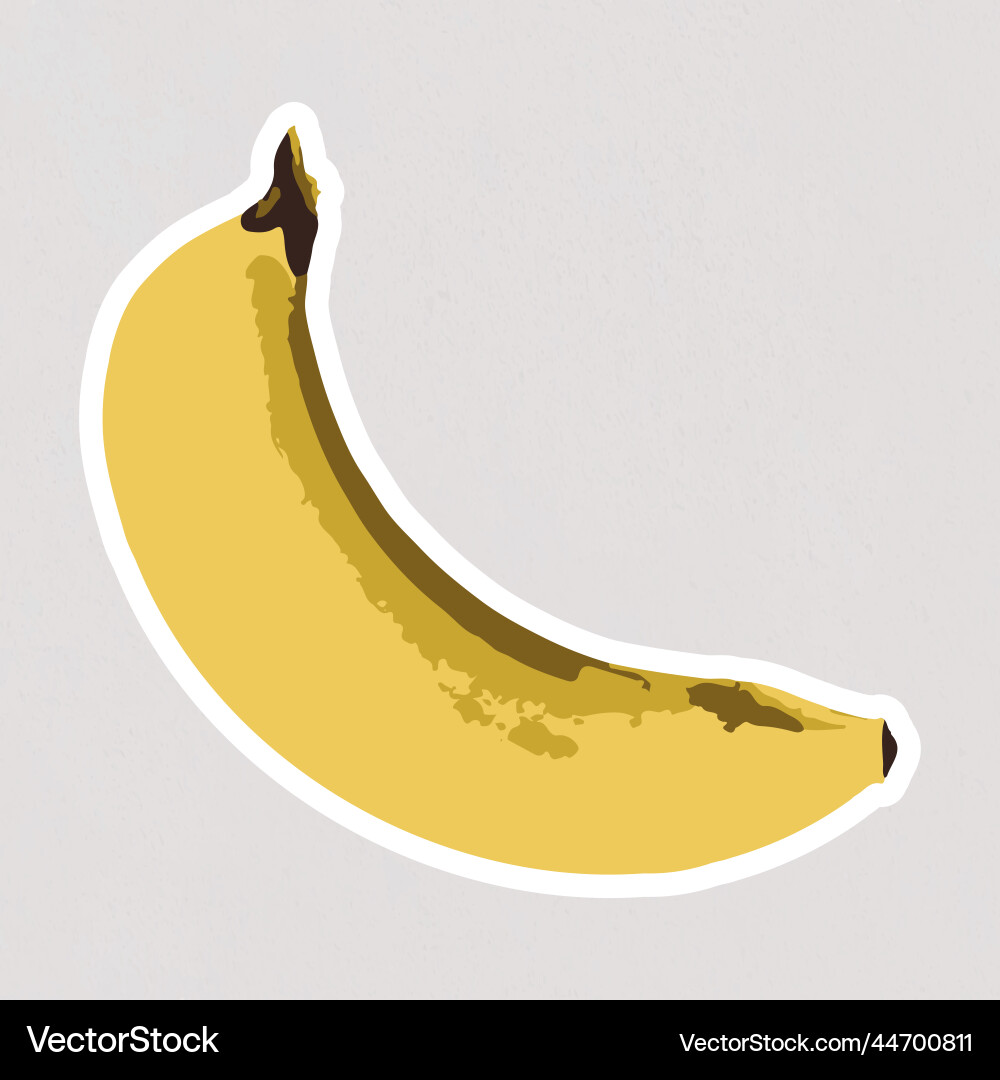 Banana fruit sticker overlay with a white border Vector Image