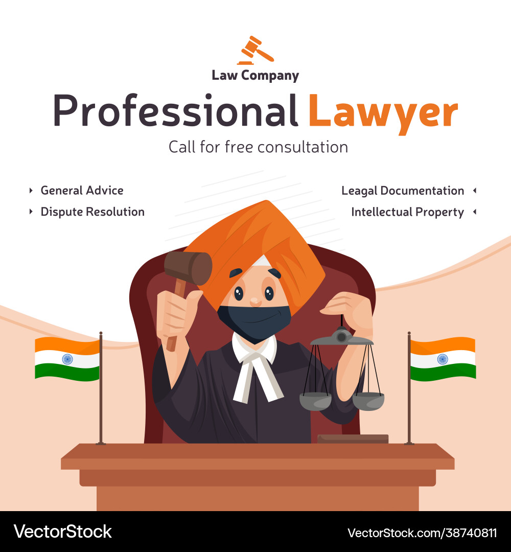 Banner design professional lawyer Royalty Free Vector Image
