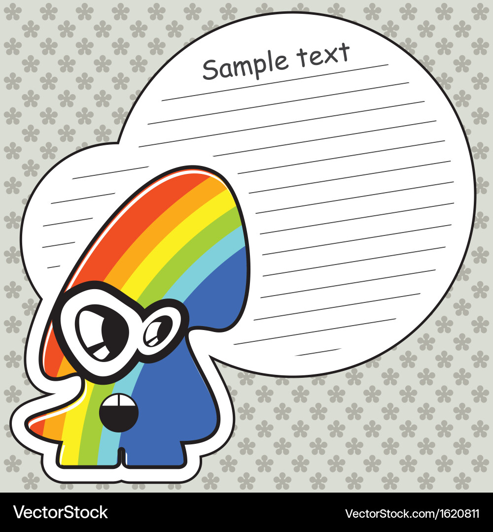 Cartoon monster with message cloud Royalty Free Vector Image