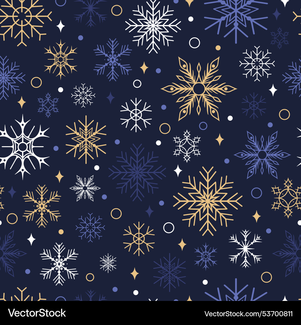 Christmas snow pattern seamless colorful Vector Image