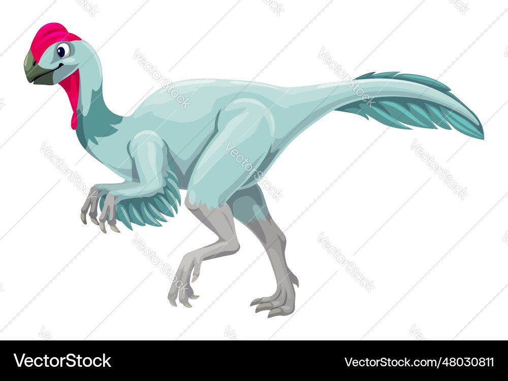 Elmisaurus dinosaur niedlich Cartoon Charakter Vektorbild