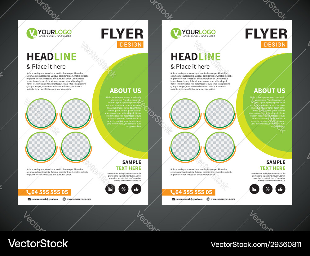 Flyer design template Royalty Free Vector Image
