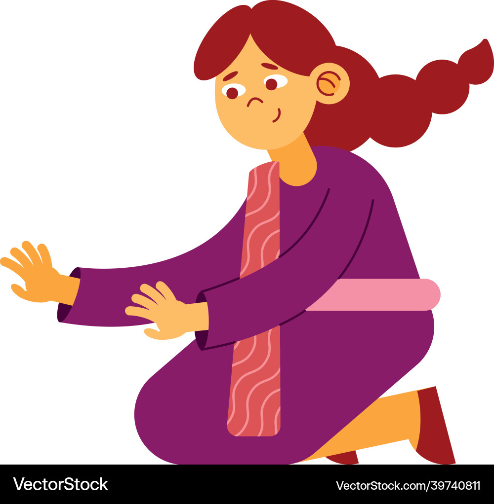 Hindu girl seated Royalty Free Vector Image - VectorStock