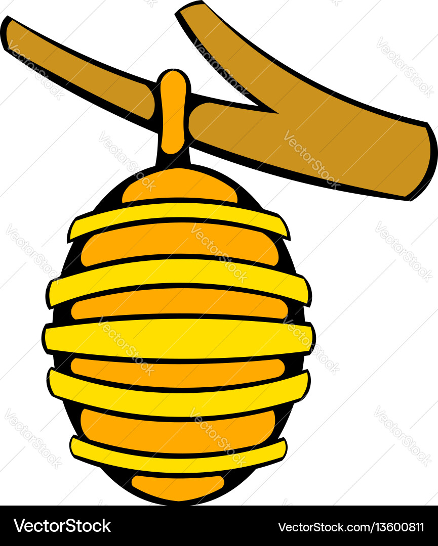 Hive on branch icon cartoon Royalty Free Vector Image